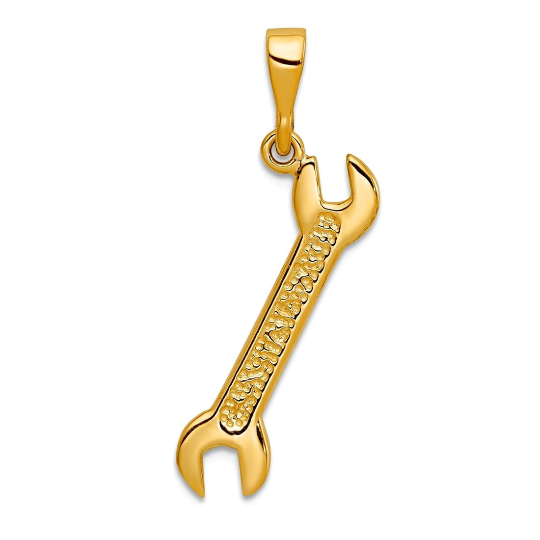 4mm 10k Solid Yellow Gold Wrench Charm Pendant Necklace for Women - 1.1 ...