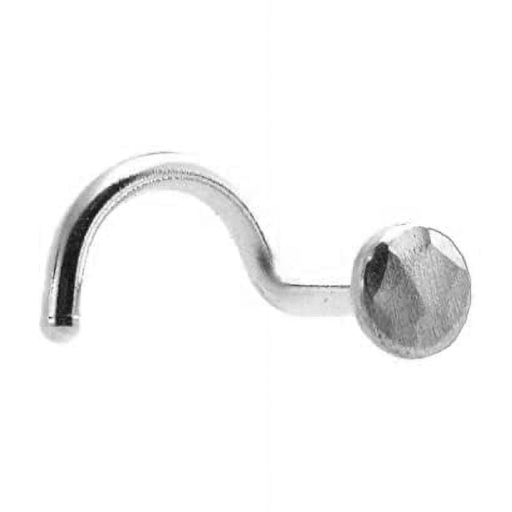 Right Side Hammered Matte Disc Sterling Silver Nose Stud, 18 GA Screw ...