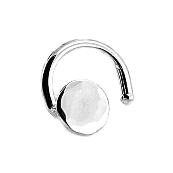 4mm 19 GA Hammered Disc Sterling Silver Nose Stud Screw Shaped Nose ...