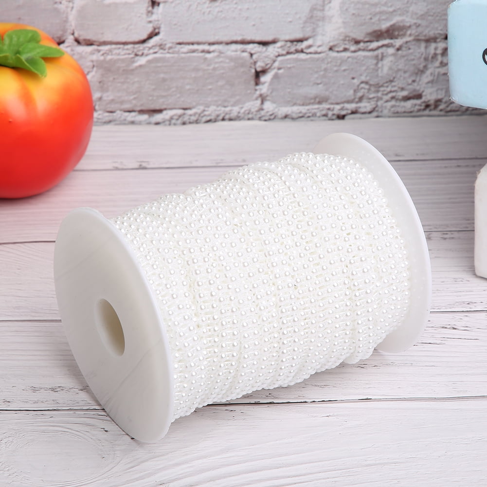 4mm 25m Double Row Faux Pearl Bead String Clothes Shoes Material ...