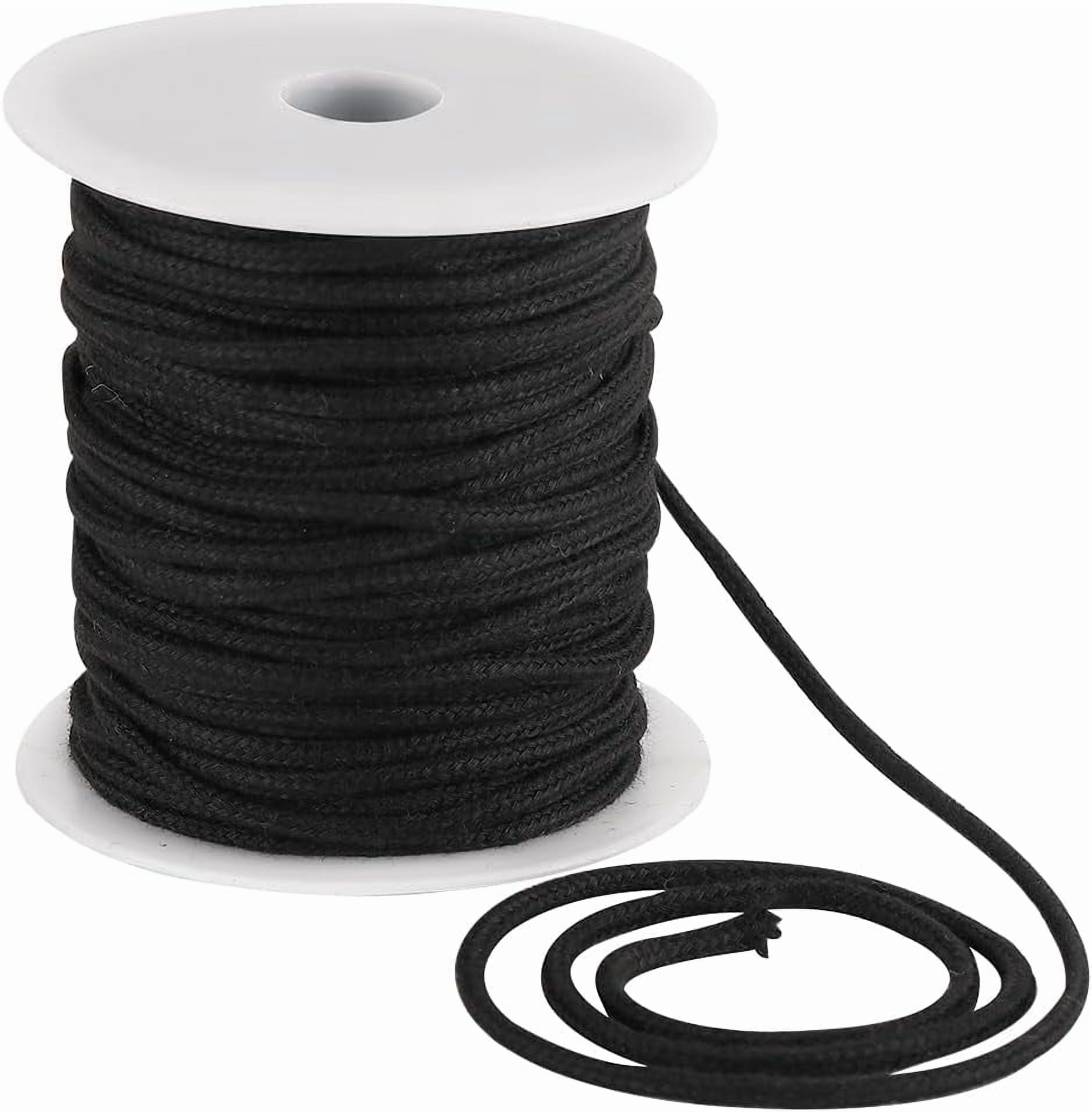 4mm 33 Yards Black Cotton Rope Soft Drawstring Replacement Ropes ...