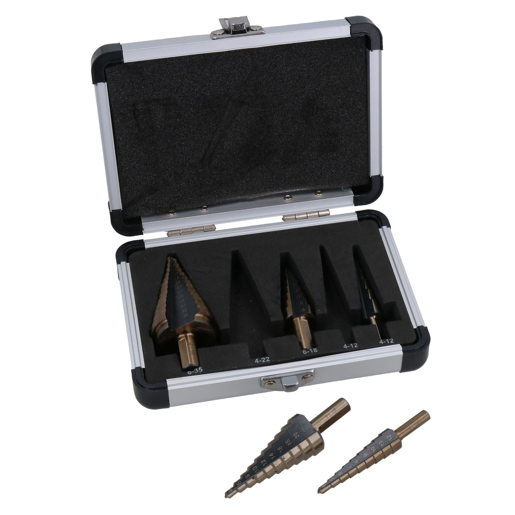 4mm - 35mm HSS - G Step Drill Cone Conical Cutter Drill Bits 5pc Set In ...