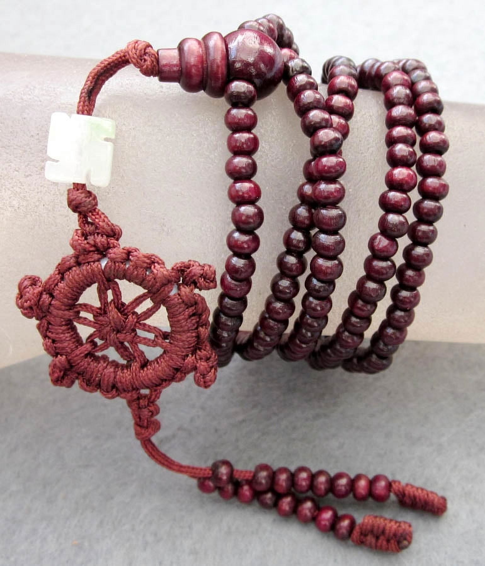 4mm*3mmTibetan Buddhist 216 Wood Prayer Beads Mala Necklace - Walmart.com