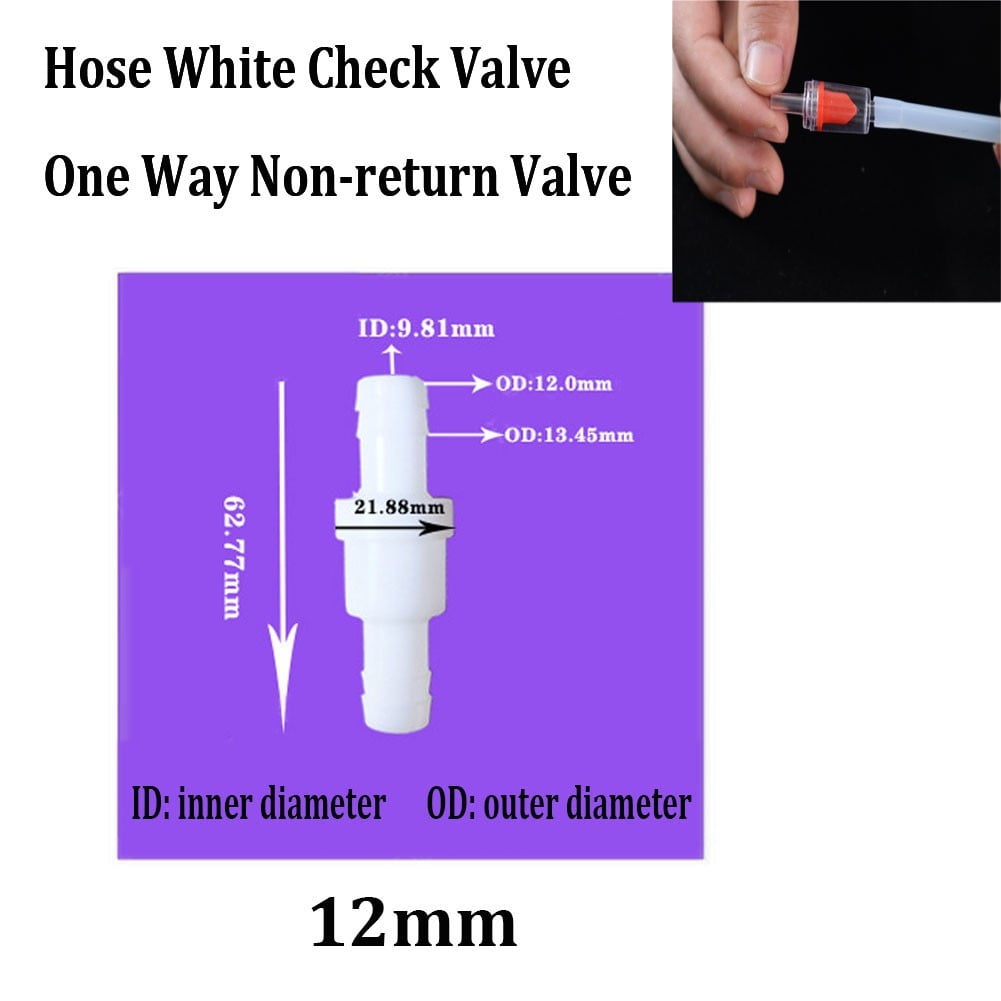 4mm 6mm 8mm 10mm 12mm Hose ID Plastic White CheFor CK Valve Way Non ...