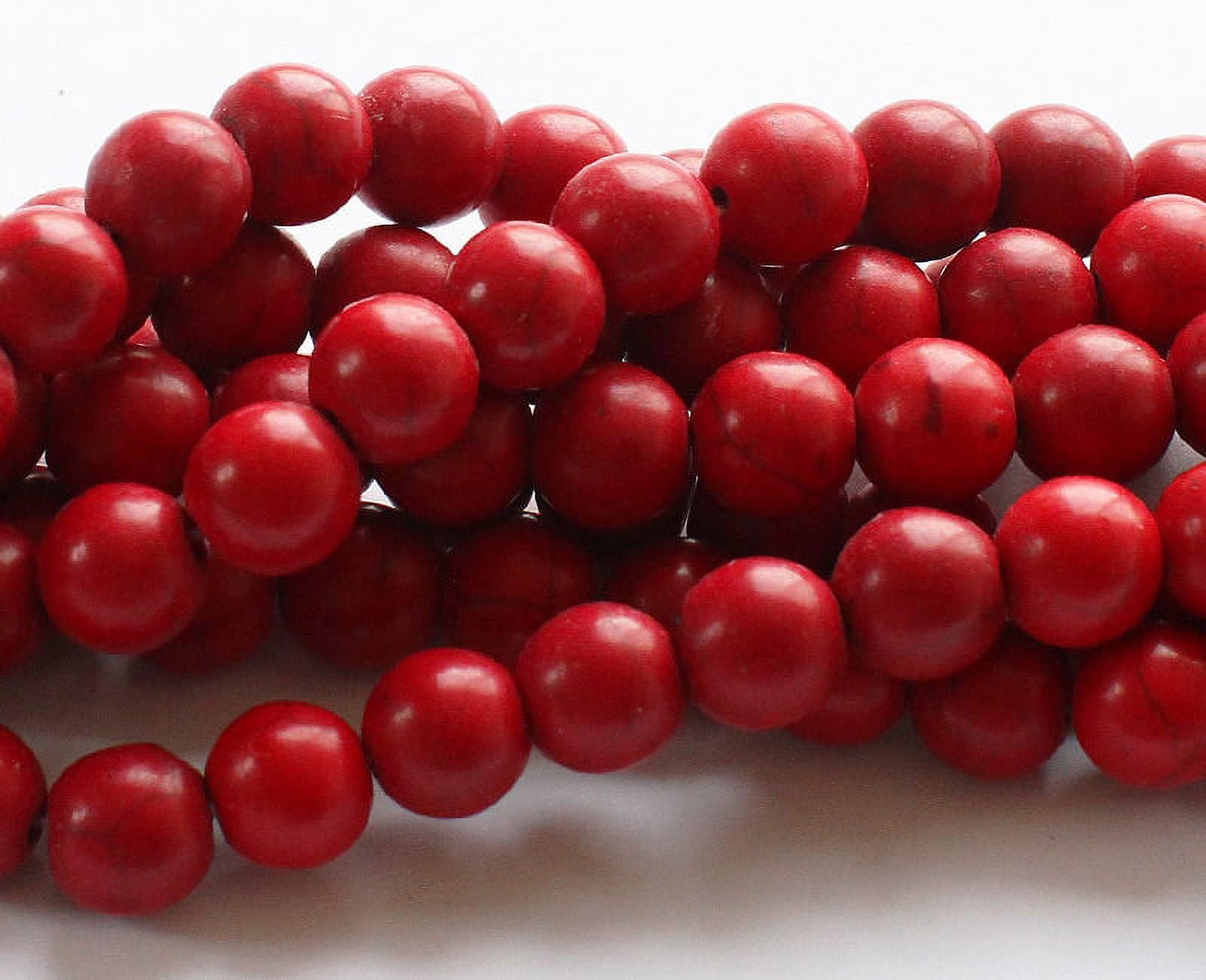 4mm About 96 Beads Red Howlite Round Beads For Jewelry Making - Walmart.com