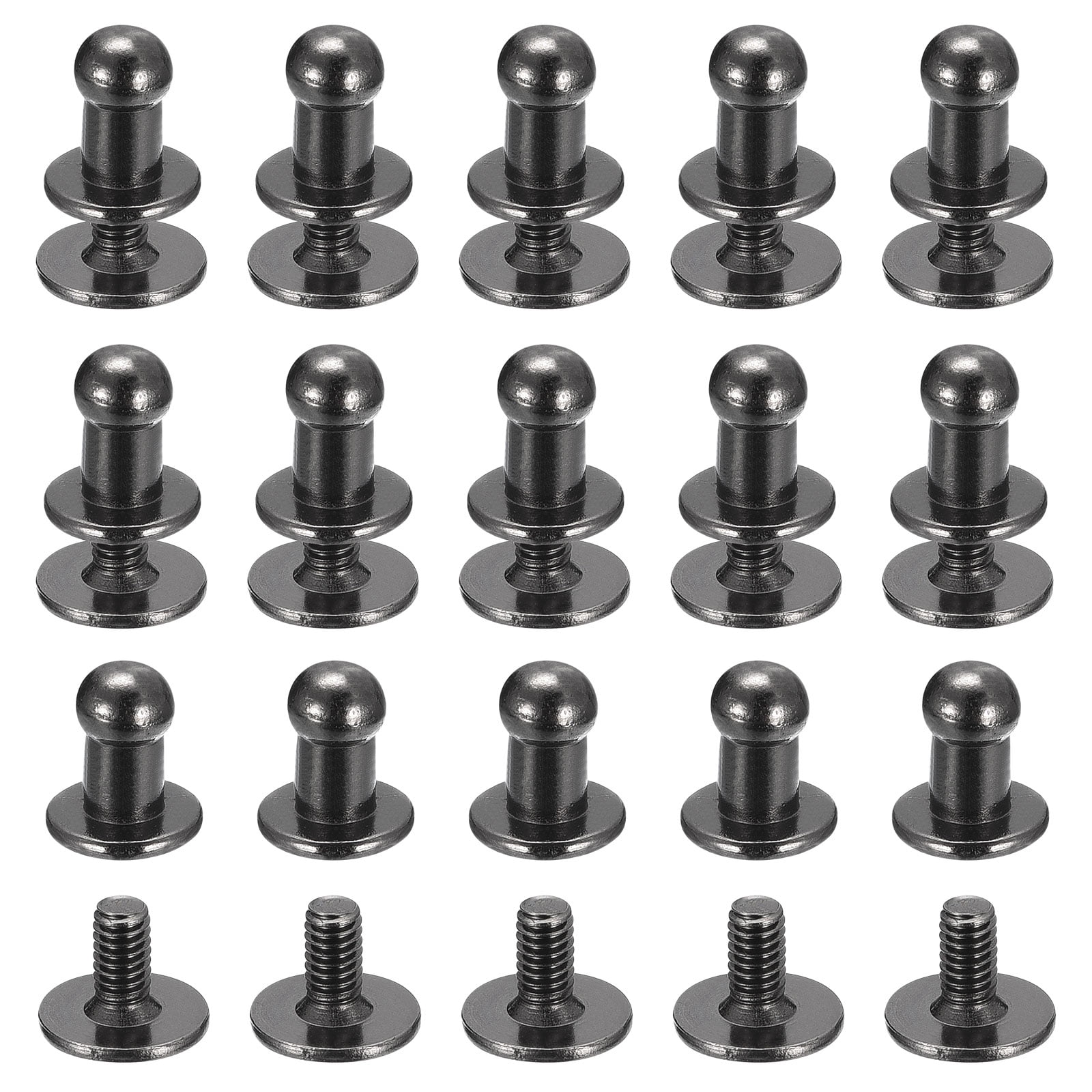 4mm Ball Head Stud Rivets Screw Back, 15Pack Round Head Button Nipple ...