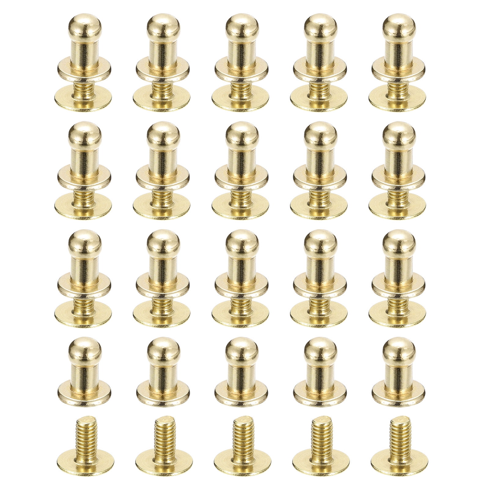 4mm Ball Head Stud Rivets Screw Back, 20Pack Round Head Button Nipple ...