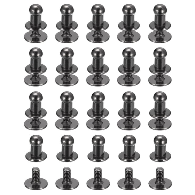 4mm Ball Head Stud Rivets Screw Back, 50Pack Round Head Button Nipple ...