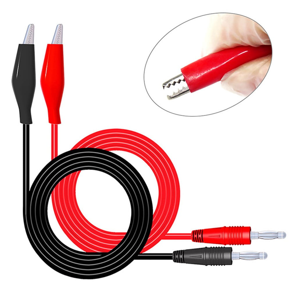 4mm Banana to Crocodile Clamp Soft Test Cable for Multimeters - 1m Red ...