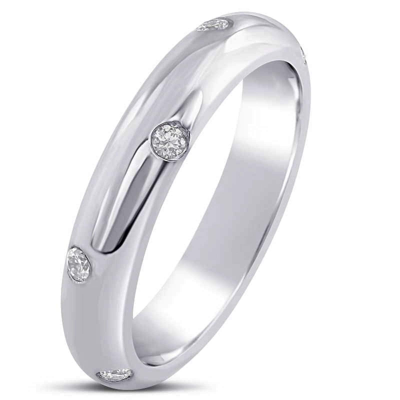 4mm Bezel Set Women's Diamond Wedding Band BR272 - Walmart.com
