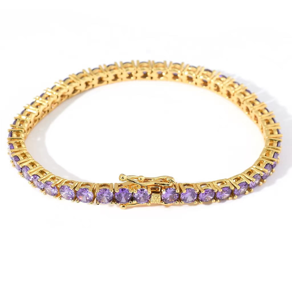 4mm Cubic Zirconia Bracelet, 160mm Sparkling Tennis Style Bracelet ...