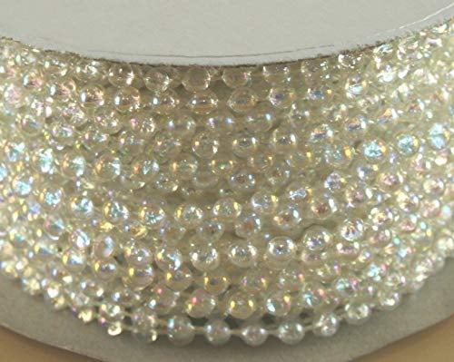 4mm Faux Pearl Plastic Beads on a String Craft Roll Clear Irridescent ...