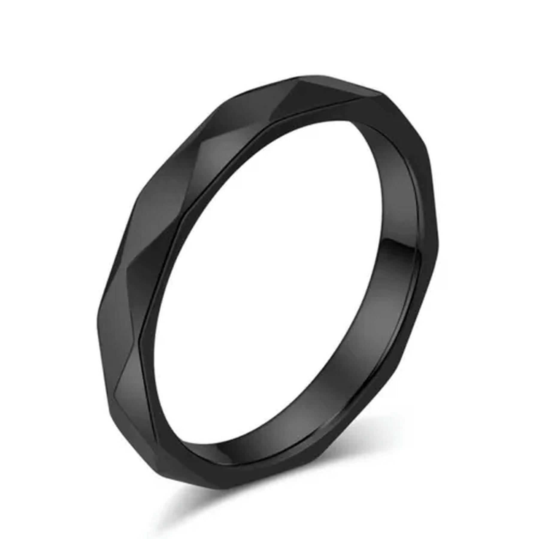 4mm Gold/Silver/Black Rhombus Band Men's Women's Stainless Steel ...