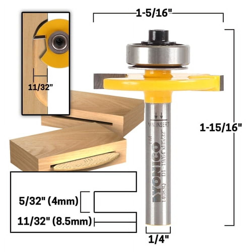 4mm Height X 8.5mm Depth Slot Cutter Router Bit - 1/4" Shank - Yonico ...