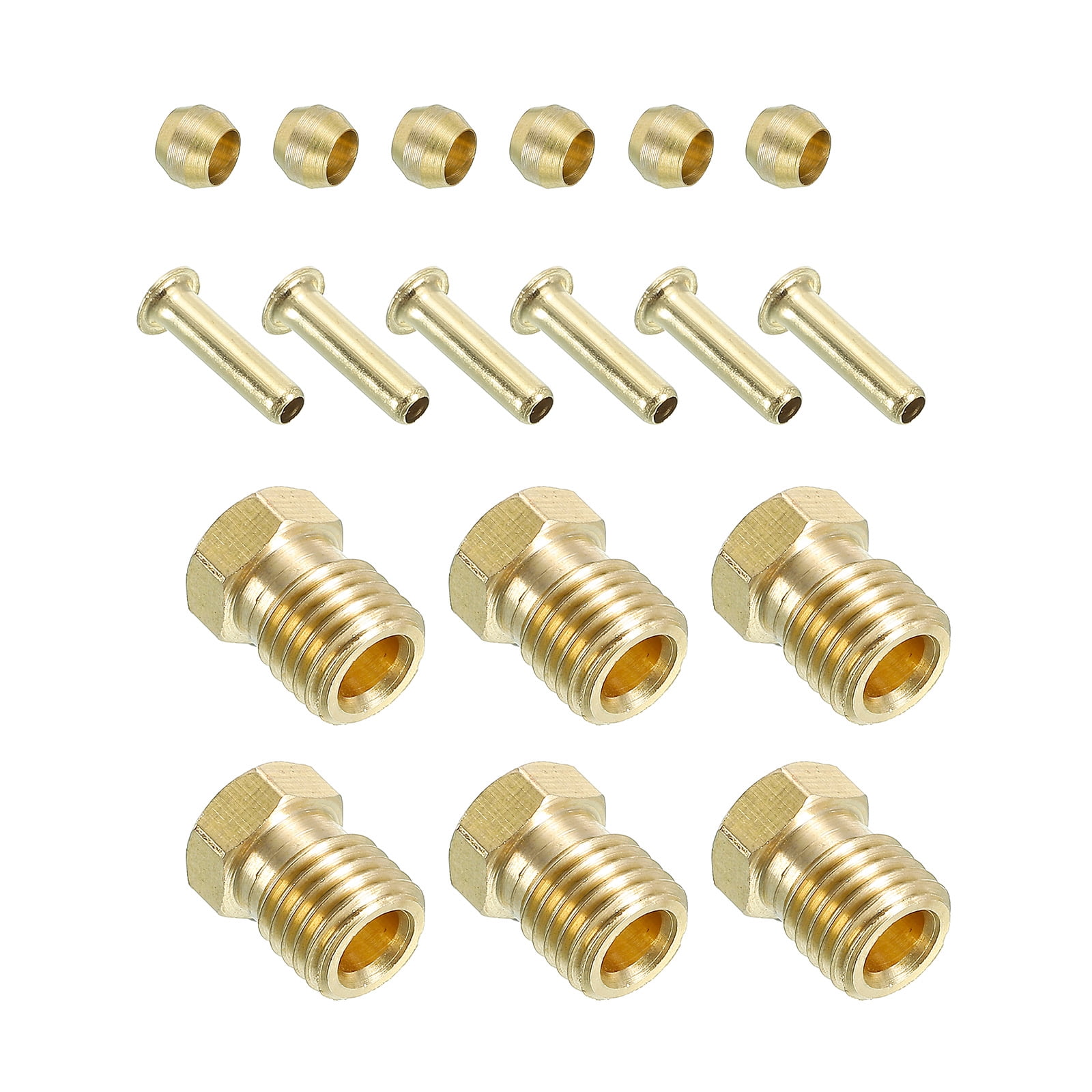 4mm ID 2.5mm OD Tube Compression Assortment Kit, 6 Set Brass ...
