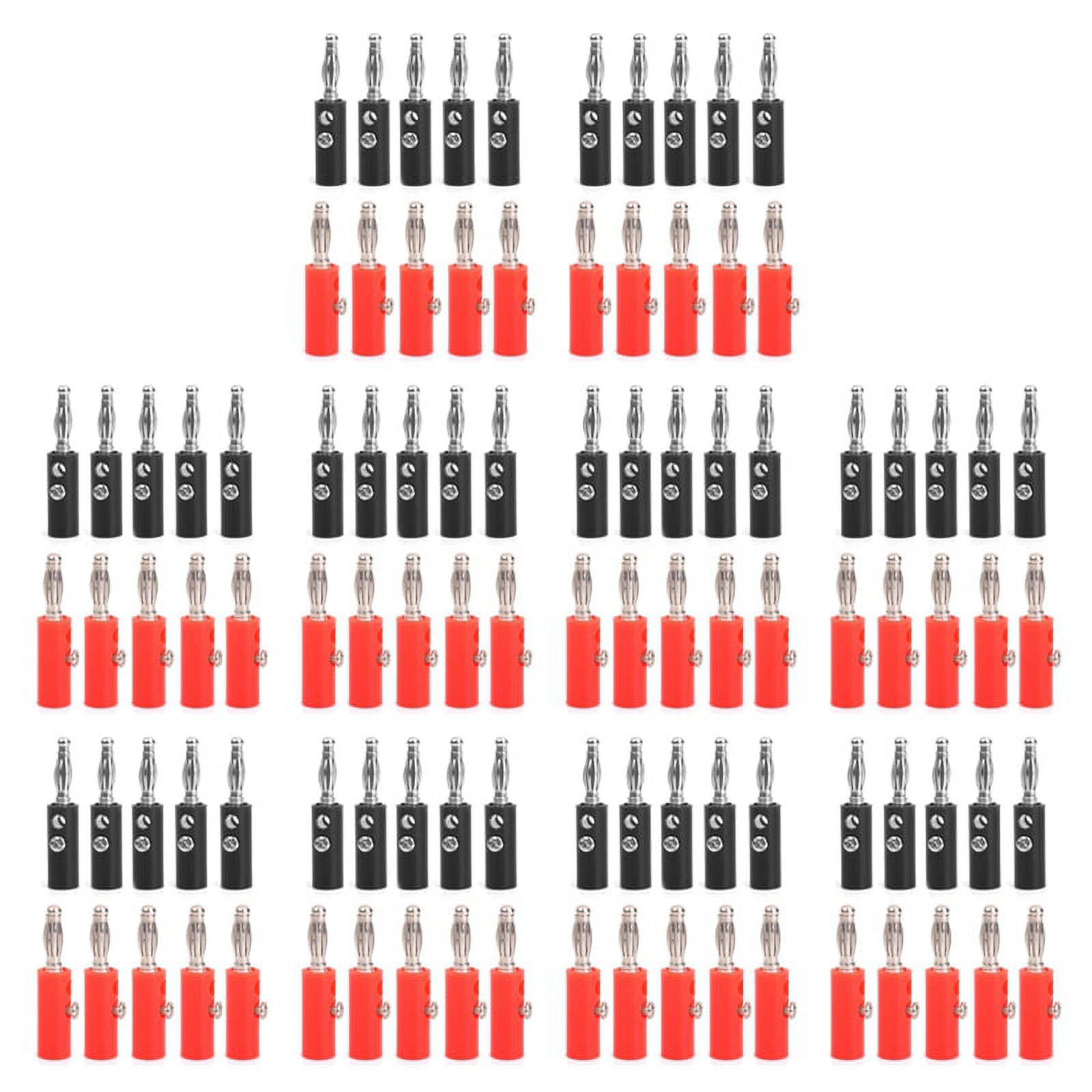 4mm Insulated Banana Plugs Connectors Jack New 100Pcs Red + Black ...