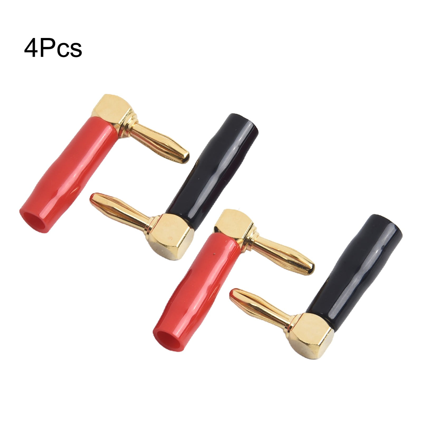 4mm L-shaped Right Angle Banana Plug Connector 90 Degree for Audio ...