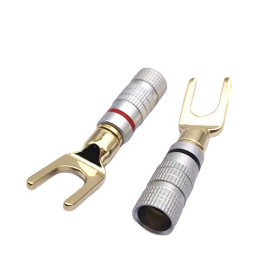 4mm Loudspeaker Banana Plug Fork Shape Loudspeaker Connector Enhances ...