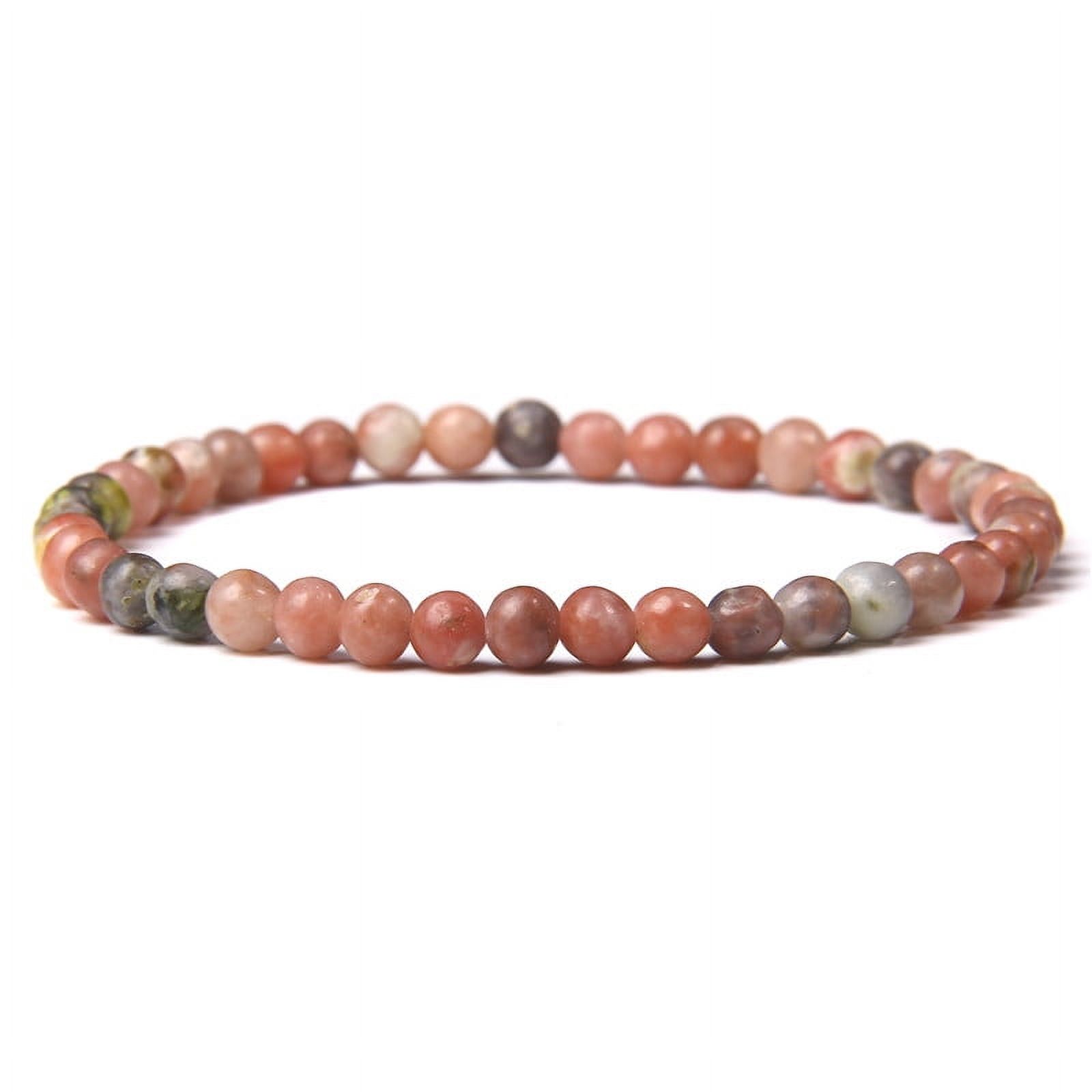 4mm Mini Chakra Beads Bracelet Natural Stone Agates Lava Beaded ...