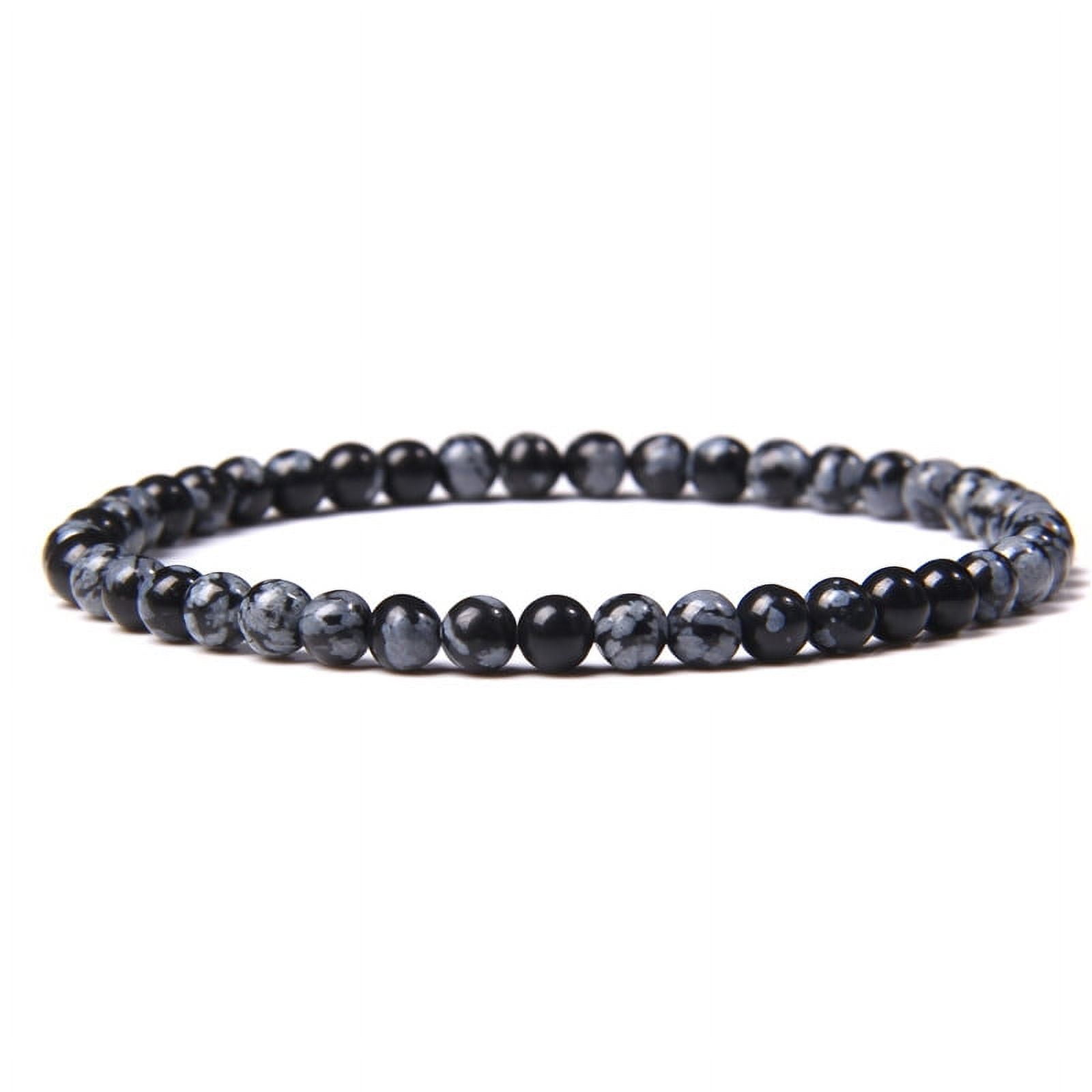 4mm Mini Chakra Beads Bracelet Natural Stone Agates Lava Beaded ...