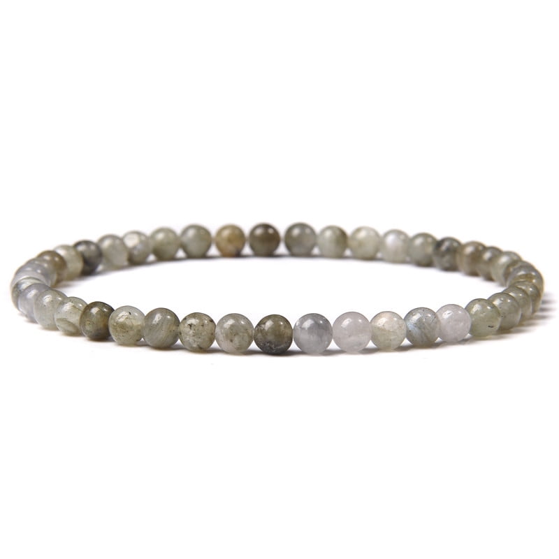 4mm Mini Chakra Beads Bracelet Natural Stone Agates Lava Beaded ...