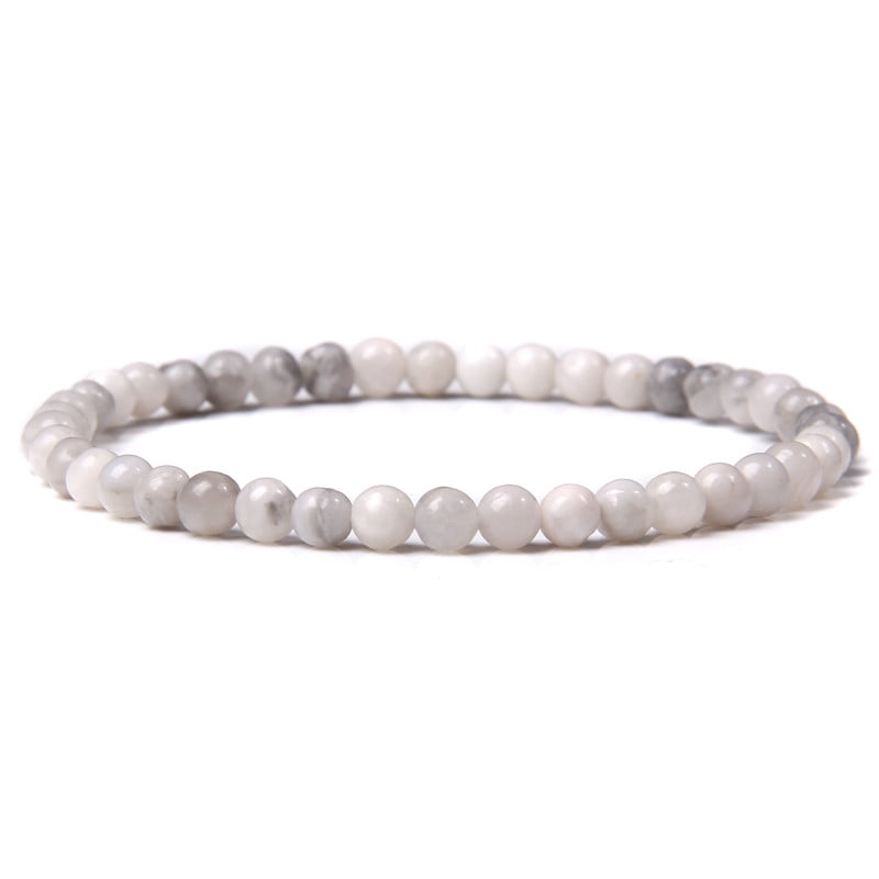 4mm Mini Chakra Beads Bracelet Natural Stone Agates Lava Beaded ...