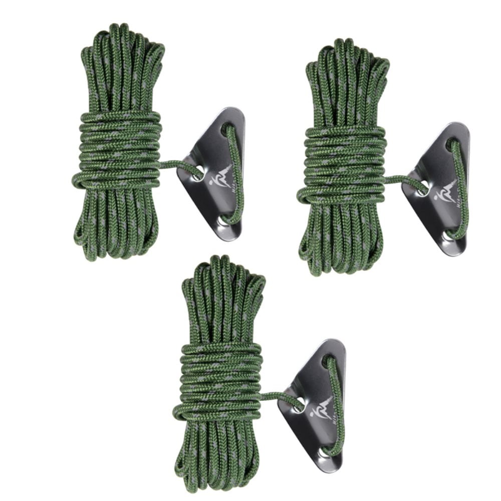 4mm Outdoor Guy Lines Tent Cords Set of 3 Lightweight Camping Rope with ...