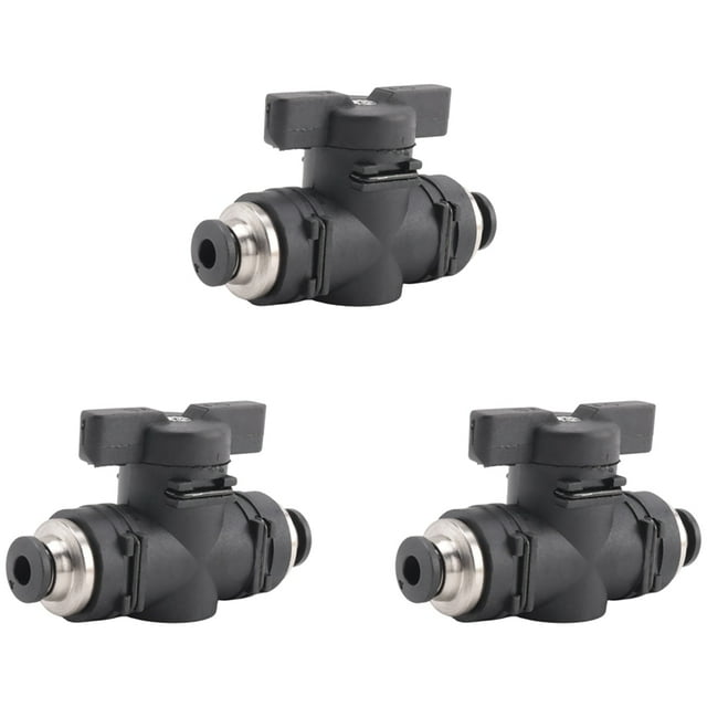 4mm Push Connect Valve Ball Valve 4mm Air Flow Control Valve Quick Connect Valve Tube Fittings 3 ...