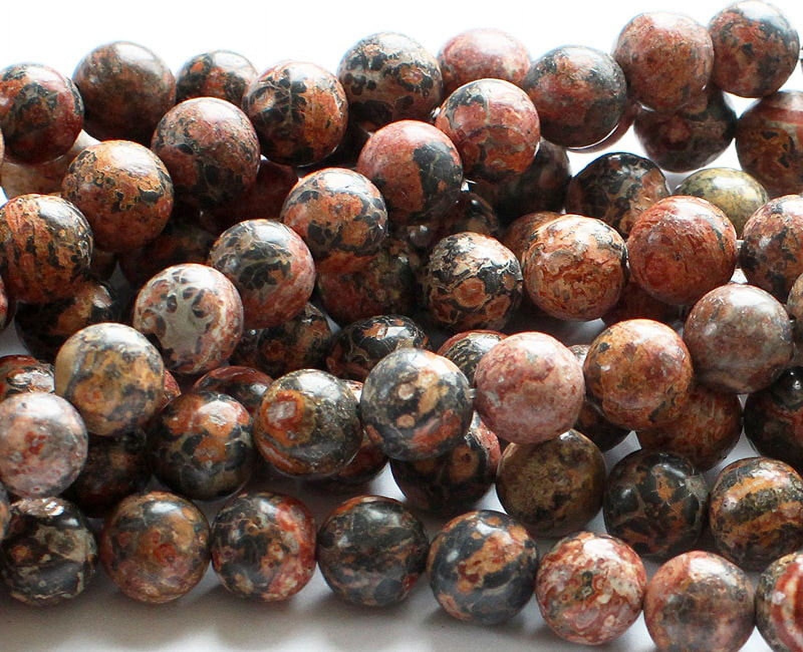 4mm Red Leopard Skin Jasper Round Beads Genuine Gemstone Natural ...