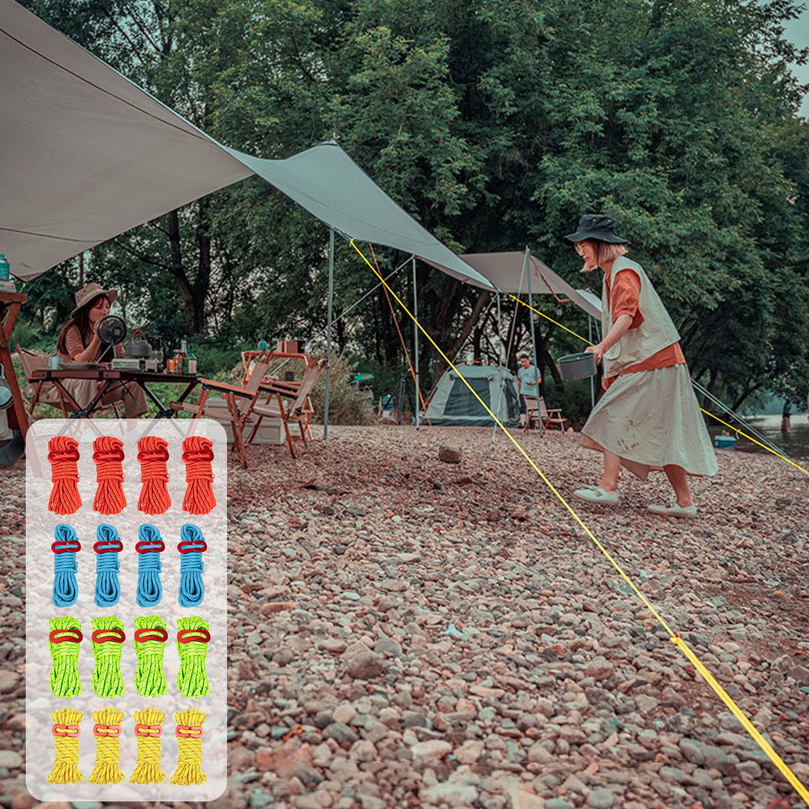 4mm Reflective Tent Wind Rope, Awning Pole Pull Cord, Durable Nylon ...