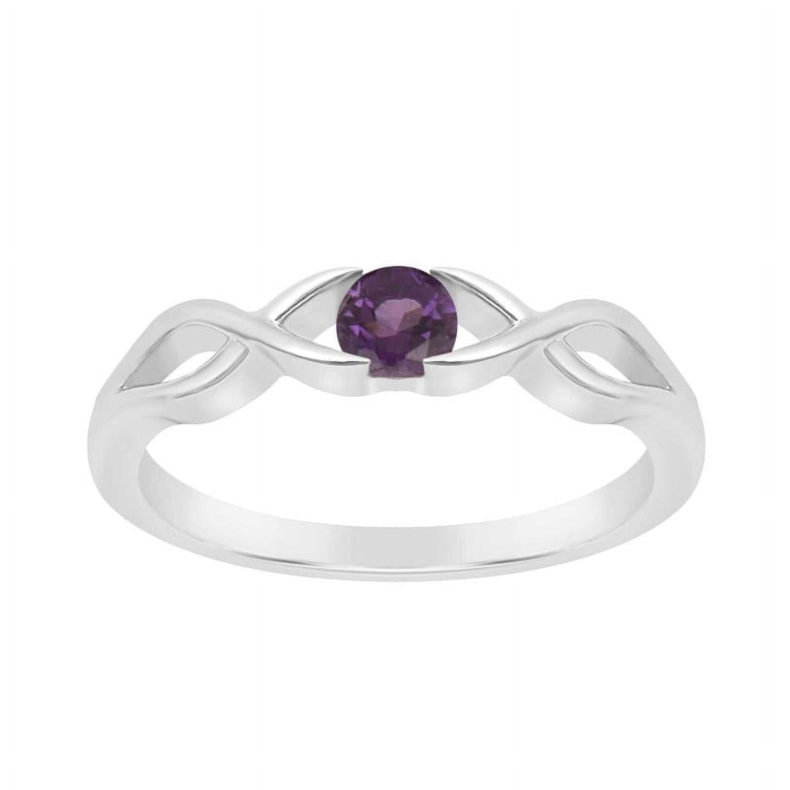 4mm Round Amethyst Gemstone 925 Sterling Silver Solitaire Infinity Knot ...