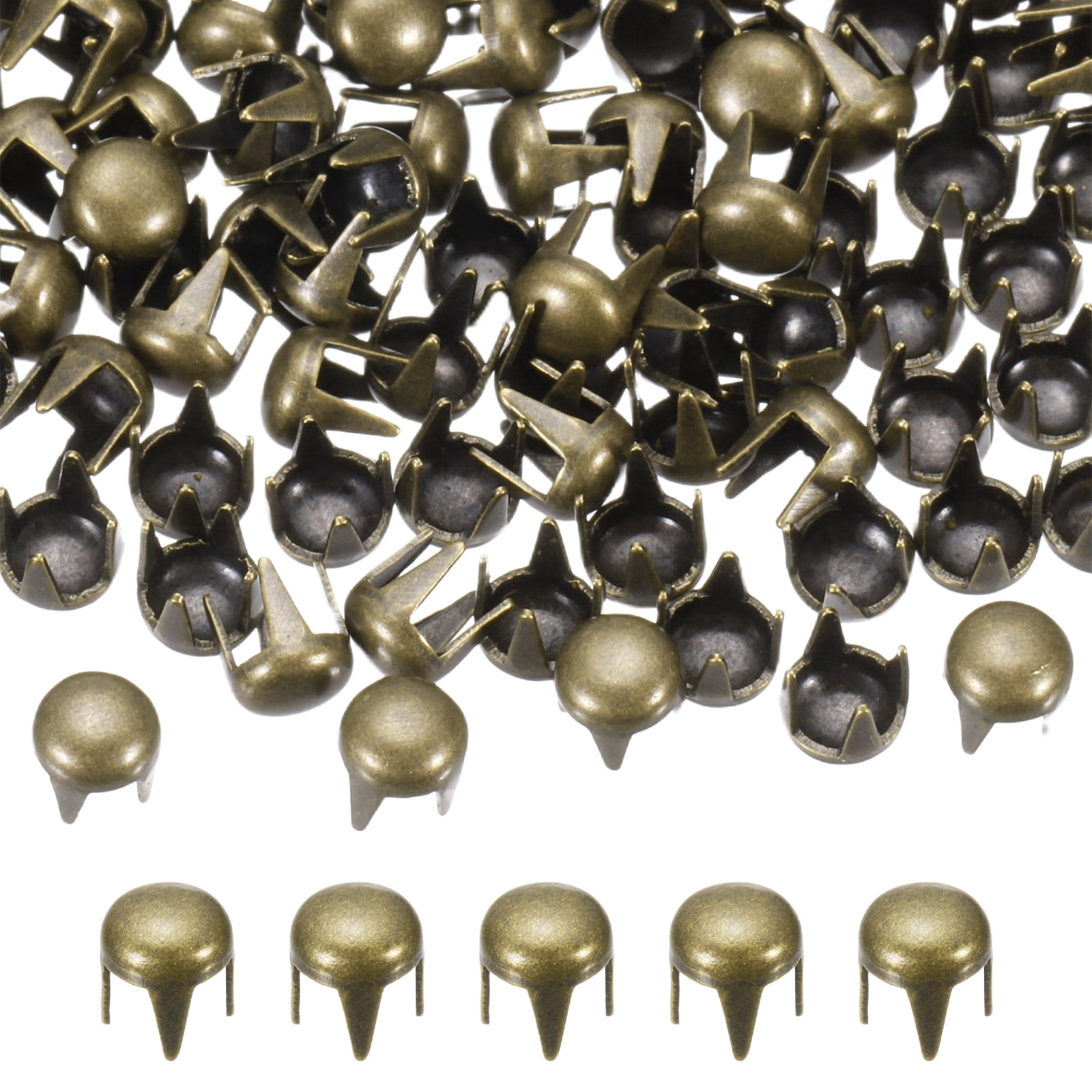 4mm Round Dome Rivet, 90 Pcs Metal 4 Claw Spike Spot Stud Punk Rock ...