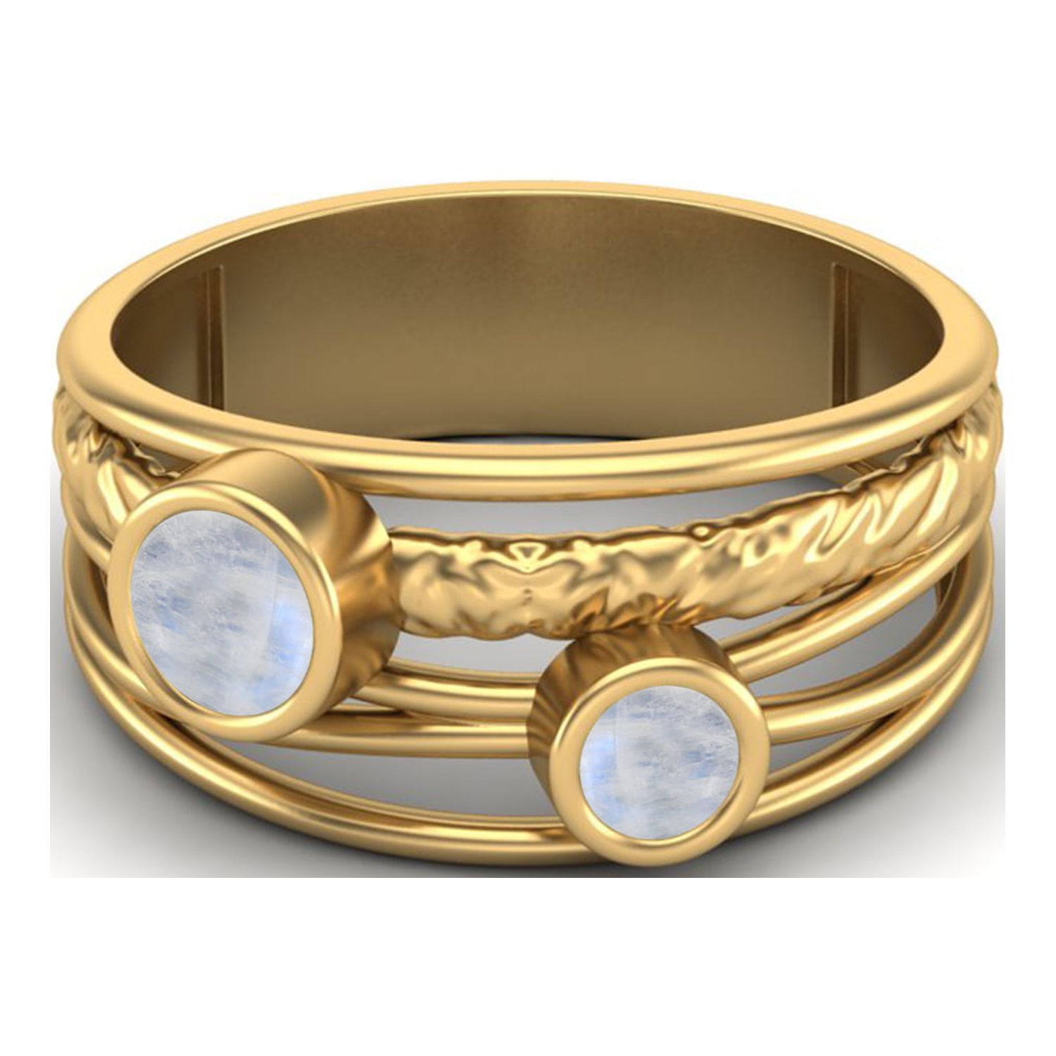 4mm Round Rainbow Handmade Split Shank Band 925 Sterling Silver Gold ...