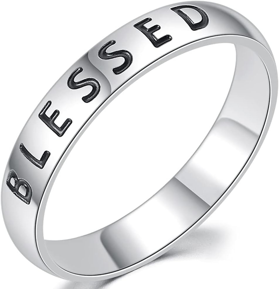 4mm Stainless Steel Love Faith Hope Blessed Mantra Inspirational ...