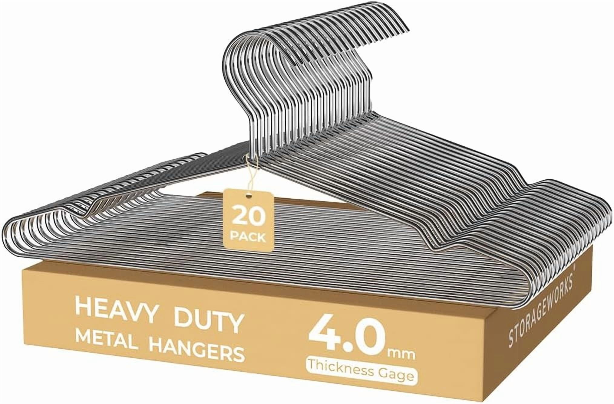 4mm Super Thick Metal Wire Hangers, Heavy Duty Stainless Steel Clothes ...