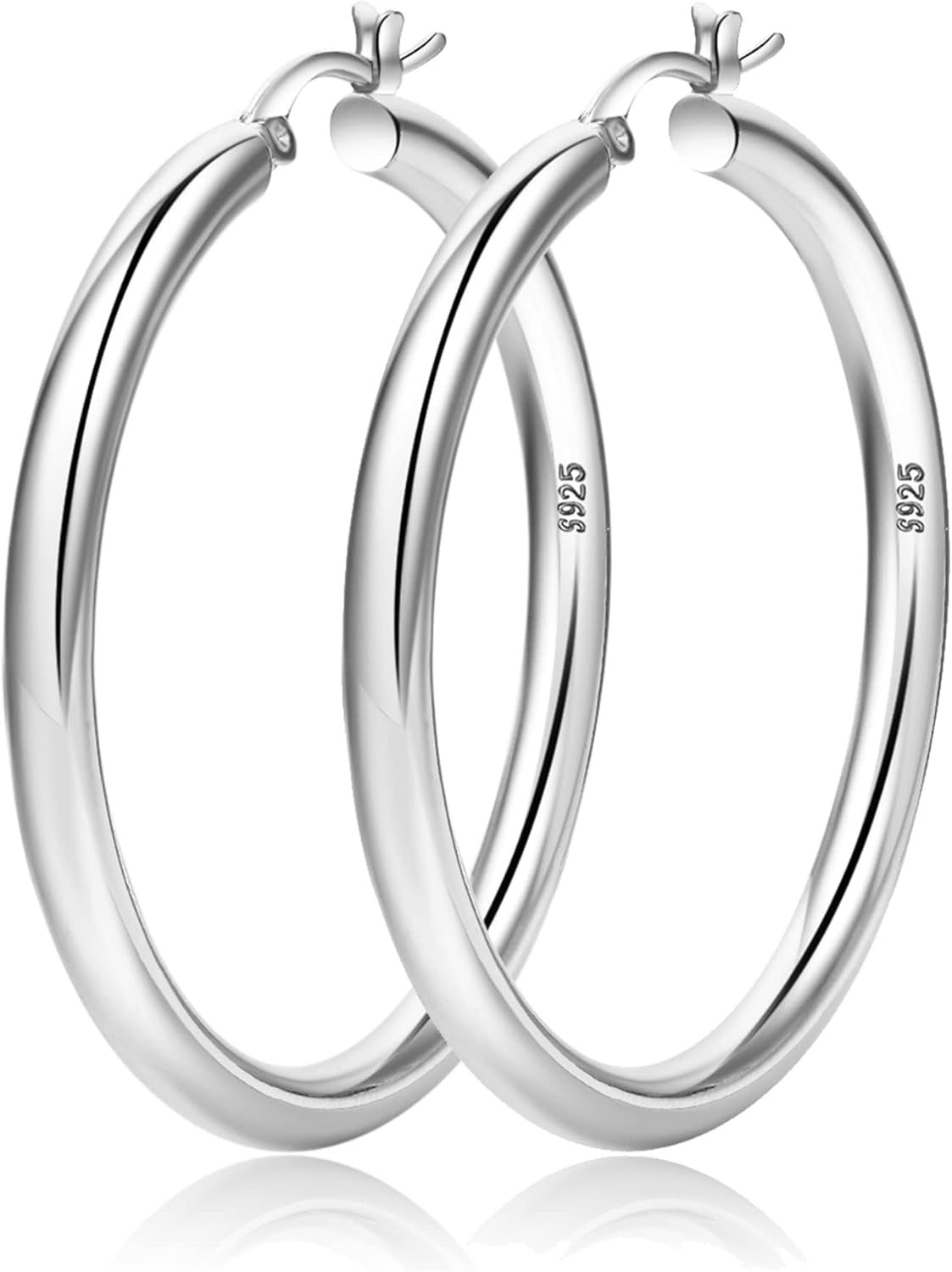 4mm Thick Gold Chunky Earrings Steling Silver Post Hoops Earrings For ...