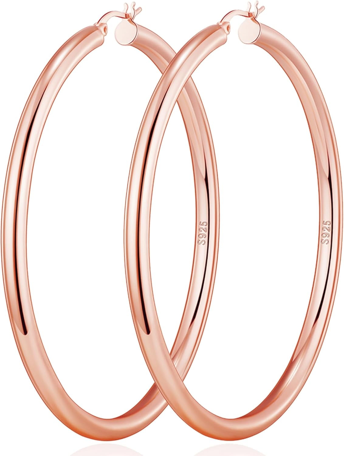 4mm Thick Gold Chunky Earrings Steling Silver Post Hoops Earrings For ...