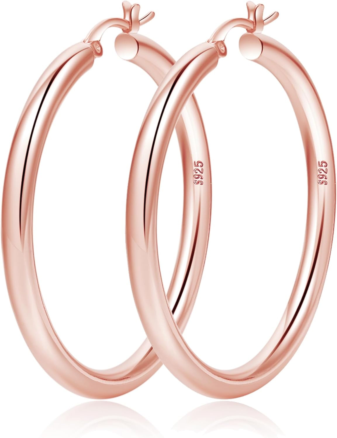 4mm Thick Gold Chunky Earrings Steling Silver Post Hoops Earrings For ...