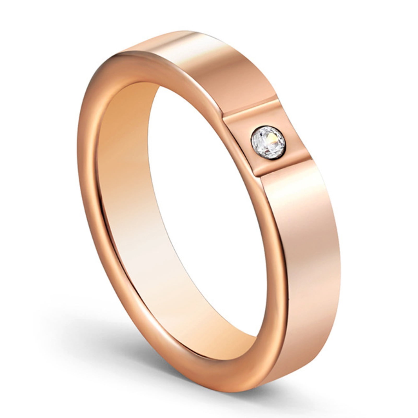 4mm Wide Simple Rose Gold Unisex Ring Comfort Fit for Men and Women ...