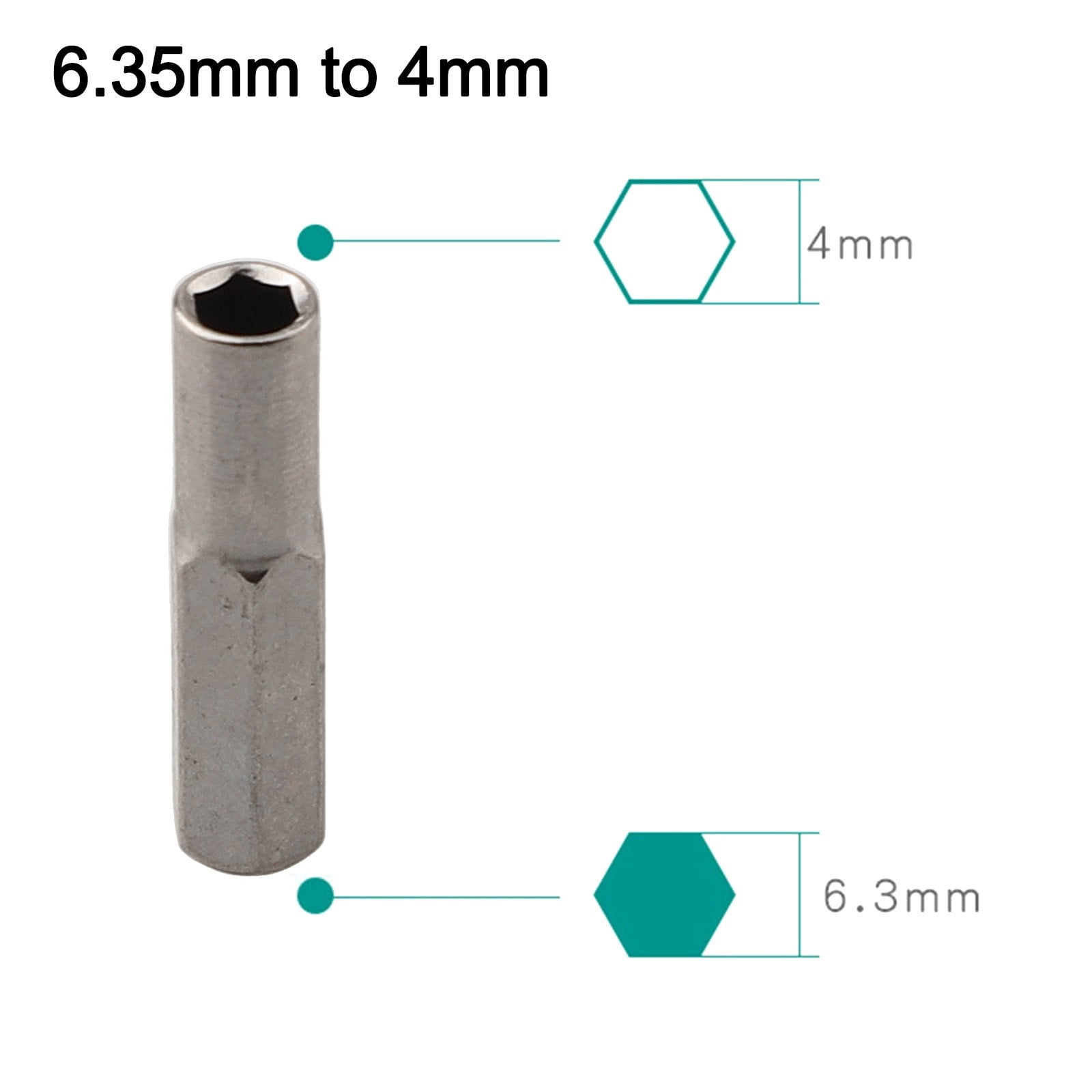 4mm to 6.35mm Hex Adapter Socket for Screwdriver Drill Bits with ...