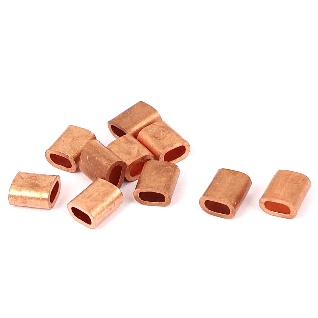 4mm x 2mm Single Hole Wire Rope Clip Clamp Brass Ferrules 10 Pcs ...