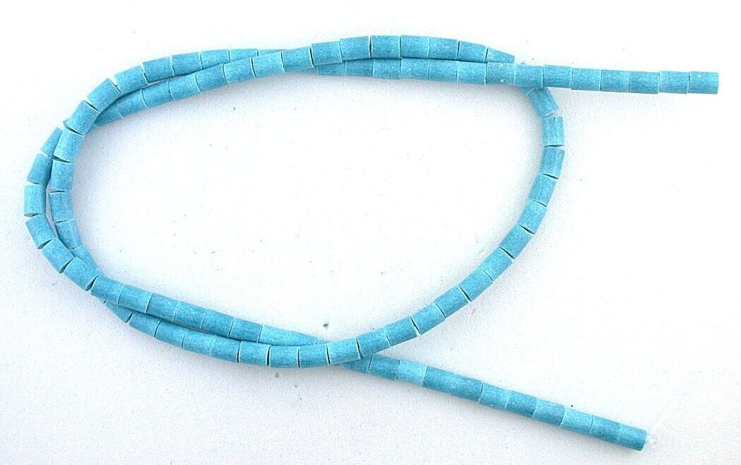 4mm x 3.5mm Block Turquoise Heishi Gemstone 17 Inch Bead Strand HBS27 ...