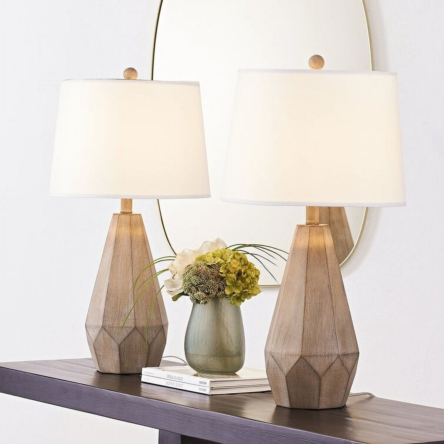 4modernhome 26'' Brown Resin Table Lamp (Set of 2) - Walmart.com