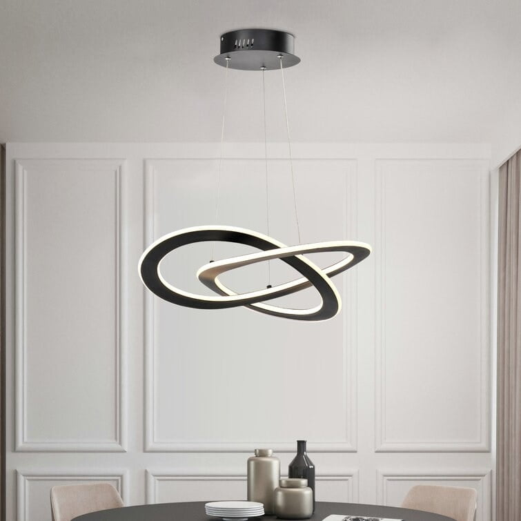 4modernhome Maxax 1 - Light Unique LED Chandelier Black Burnished Under ...