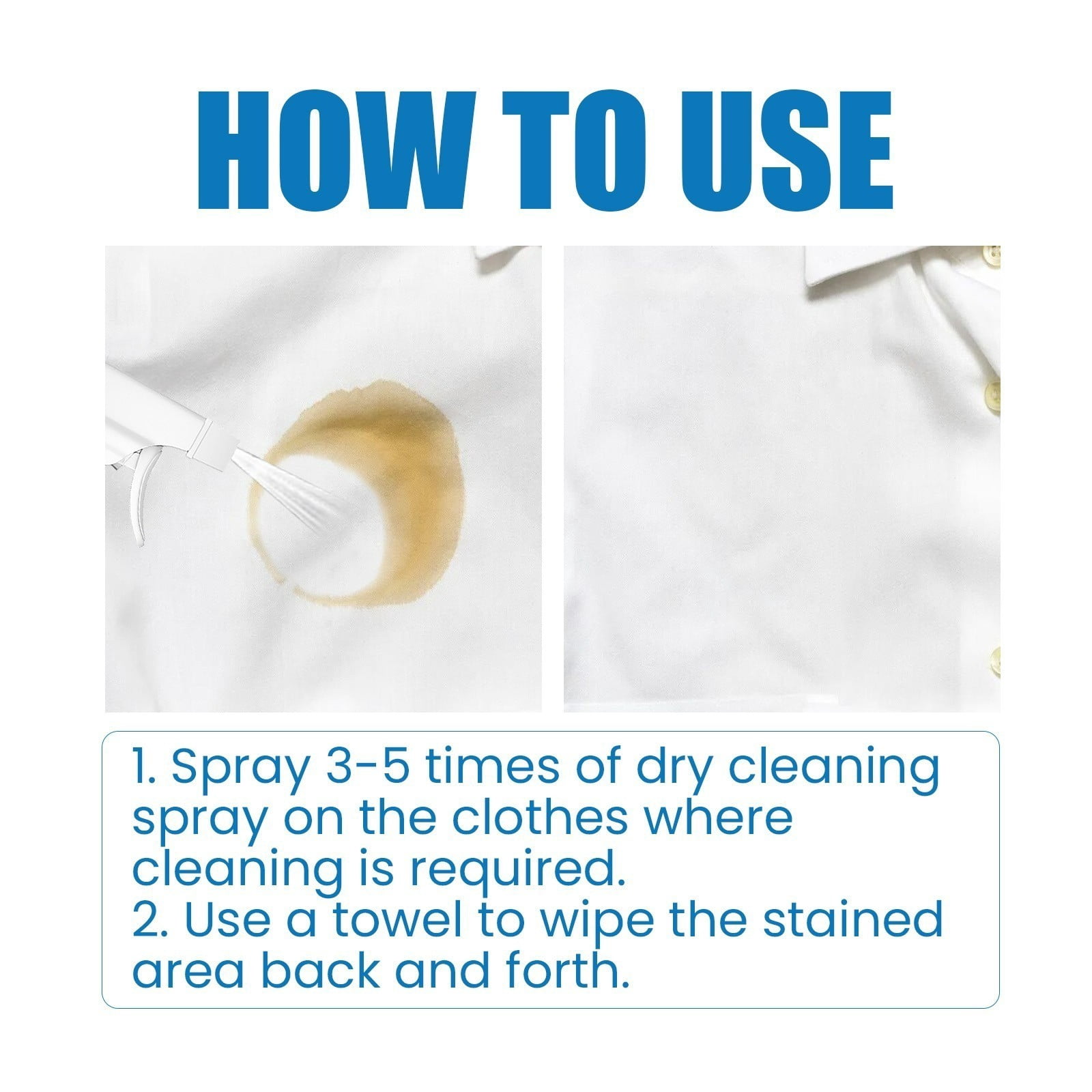 4oz All-in-One Clothes Stain Remover Dry Clean Spray, Enzymatic Laundry ...