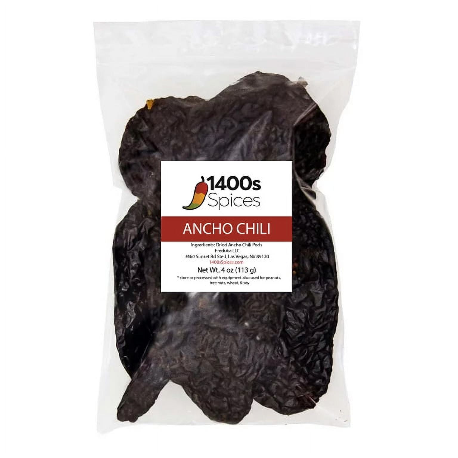 1400s Spices 4oz Ancho Dried Whole Mexican Chilies, Chili Seco Pods ...
