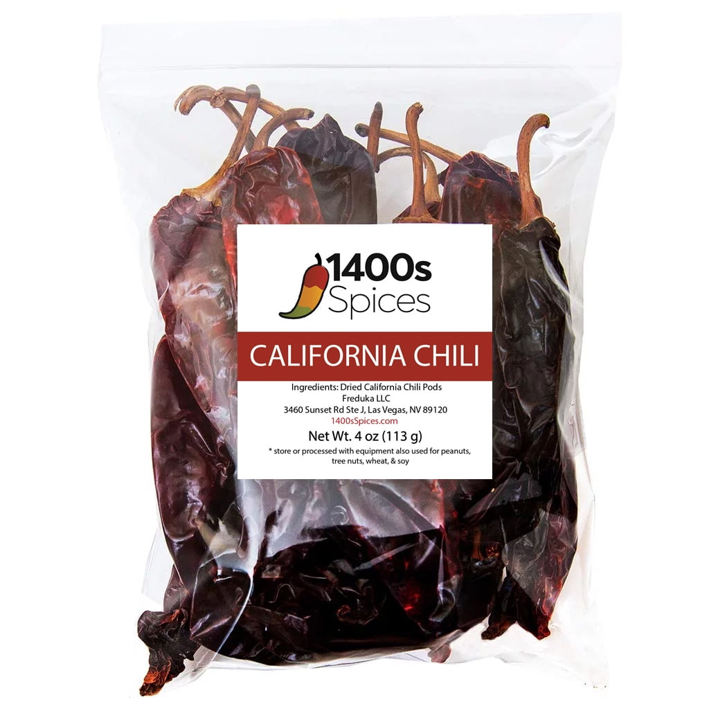 4oz California Dried Whole Chilies Peppers, Anaheim Chile Seco Pods by ...