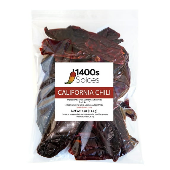 1400s Spices, 4oz California Dried Whole Chile Peppers, Mild Anaheim ...