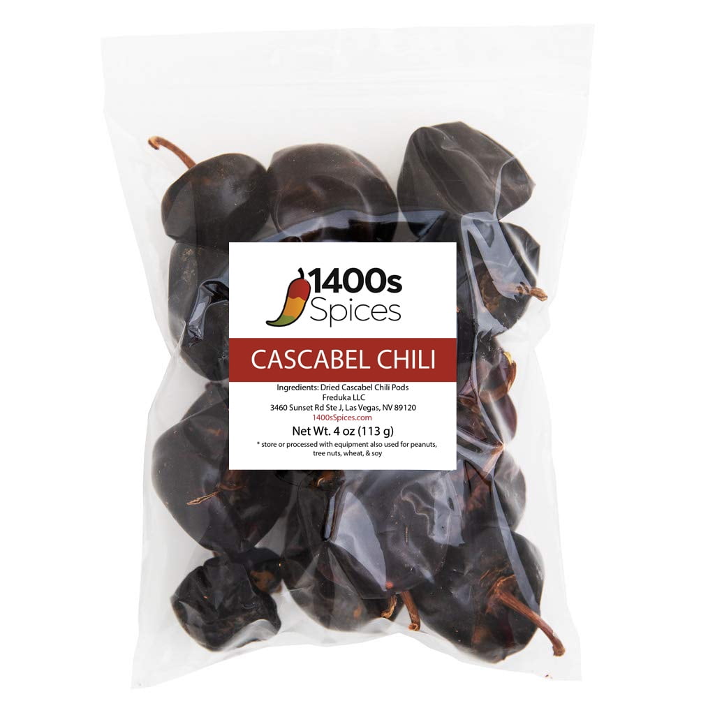 1400s Spices Fresh Packaged 4oz Mild Smoked Cascabel Dried Whole Chile ...