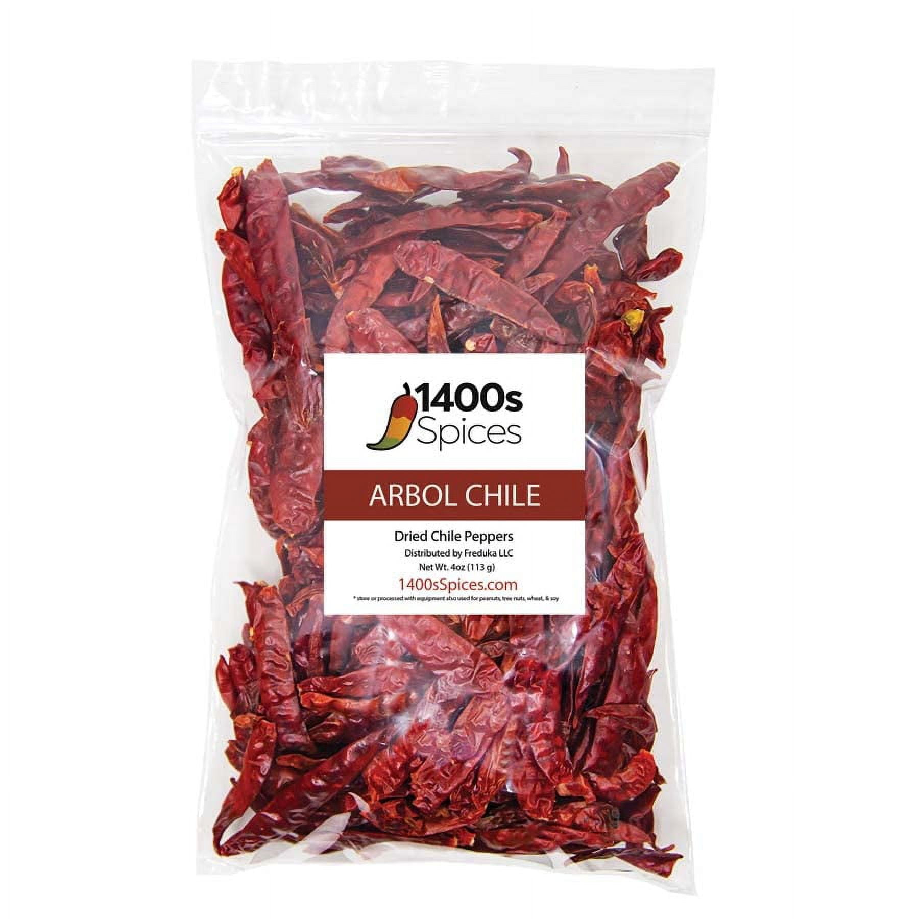 4oz Dried Chile de CI30 Arbol, Dried Whole Red Chili Peppers by 1400s ...